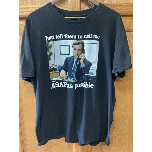 Shirts | The Office Black Tshirt Steve Carell Michael Scott Asap As ...